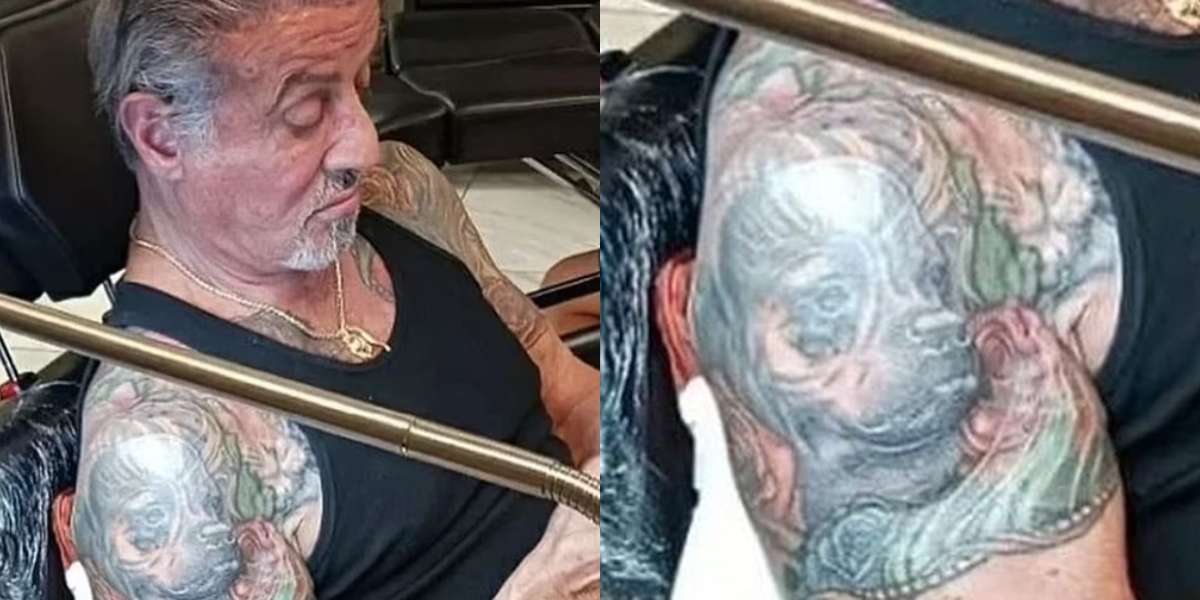 Sylvester Stallone Dog Tattoo Replaces His Wife's Tattoo